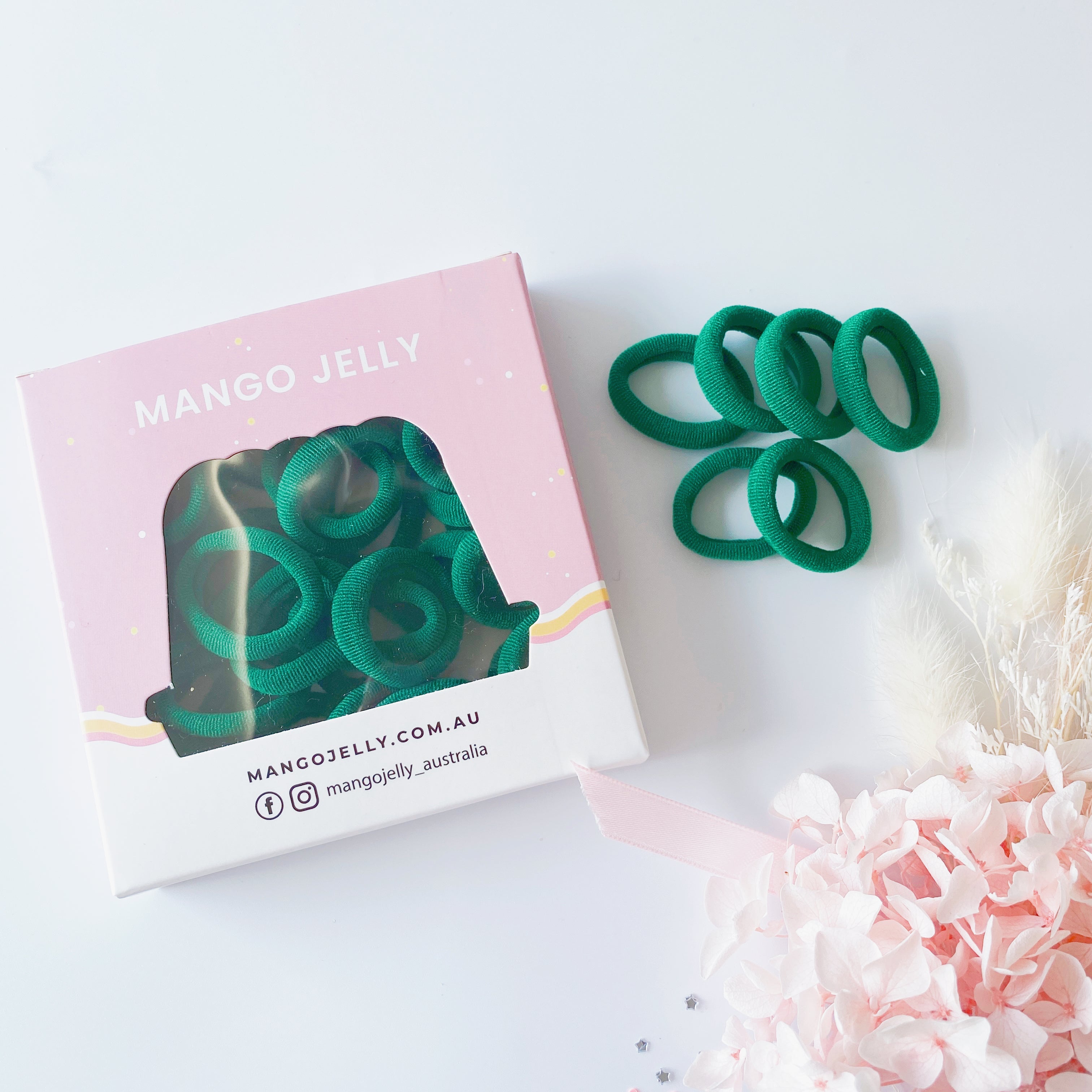 Buy MANGO JELLY Metal Free Hair Ties 36P - Green, 3cm, School Colours ...