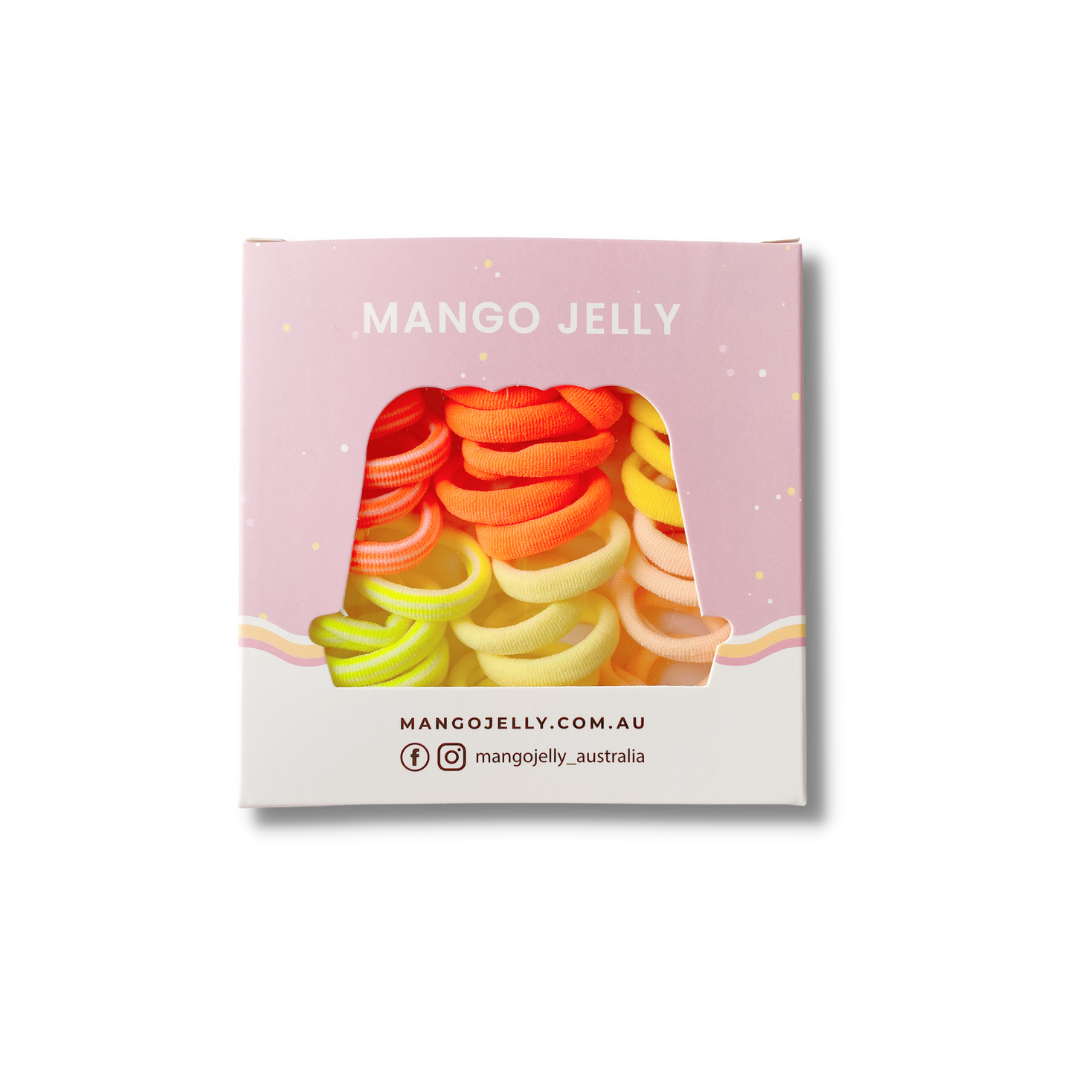 Buy MANGO JELLY Metal Free Hair Ties 3cm Citrus 36P - Mixed Colours ...