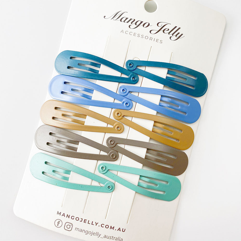 Buy MANGO JELLY Snap Hair Clips 5cm - 10 Piece Pack, Solid Colors, Non ...