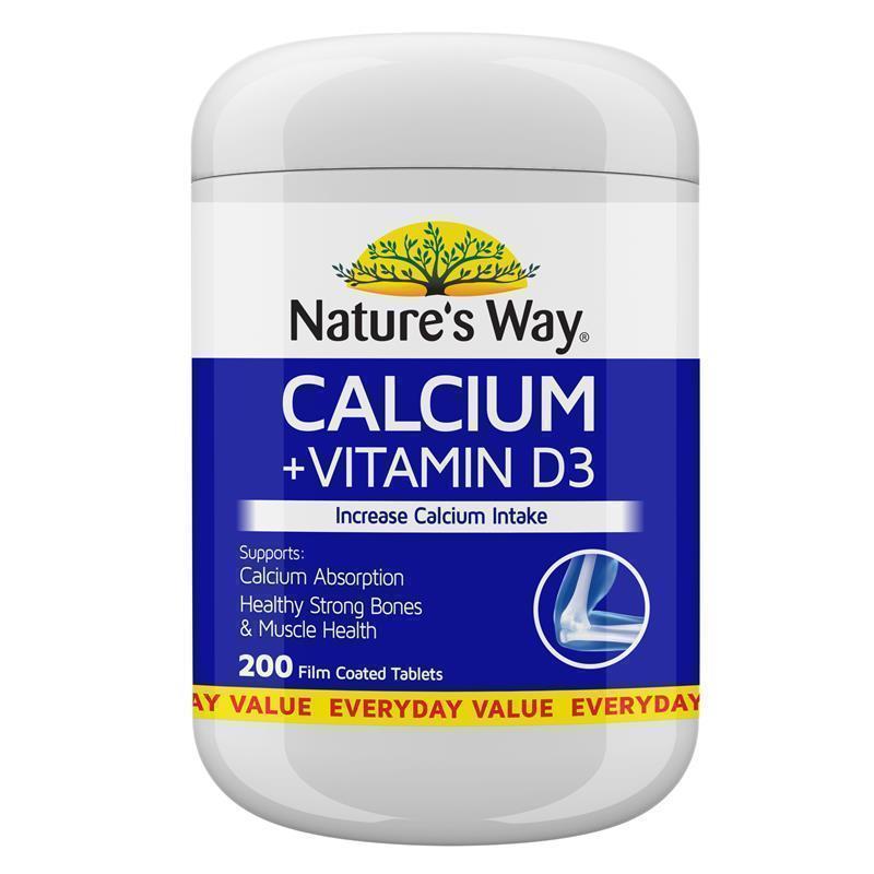 Buy Nature's Way Calcium + Vitamin D3 200 Tablets - Essential Support ...