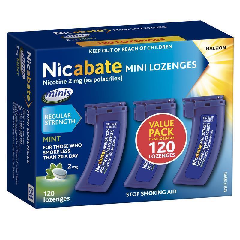 Buy Nicabate Minis 2mg 120 Lozenges - Effective Stop Smoking Aid ...