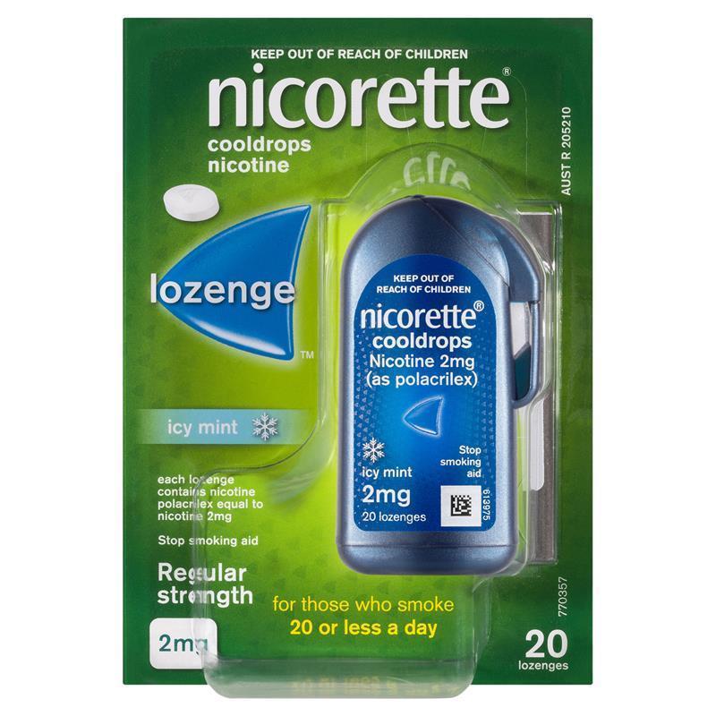 Buy Nicorette Quit Smoking Regular Strength Cooldrops Nicotine Lozenge ...