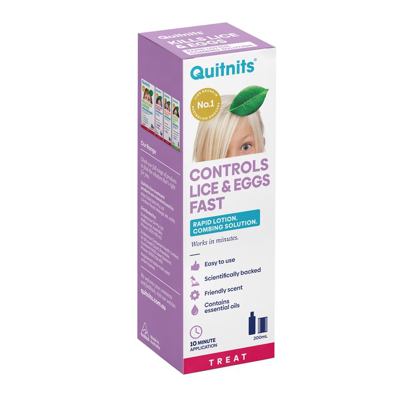 Buy Quit Nits Rapid 200ml - Fast-Acting Lice Treatment - MyDeal Australia