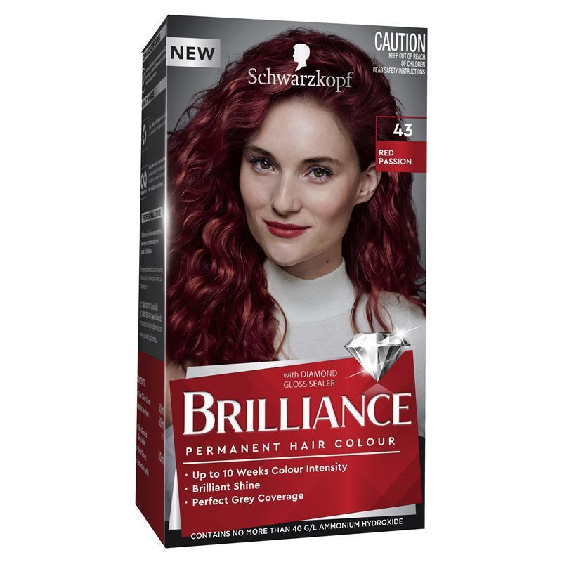 Buy Schwarzkopf Brilliance 43 Red Passion - Permanent Hair Color 60ml ...