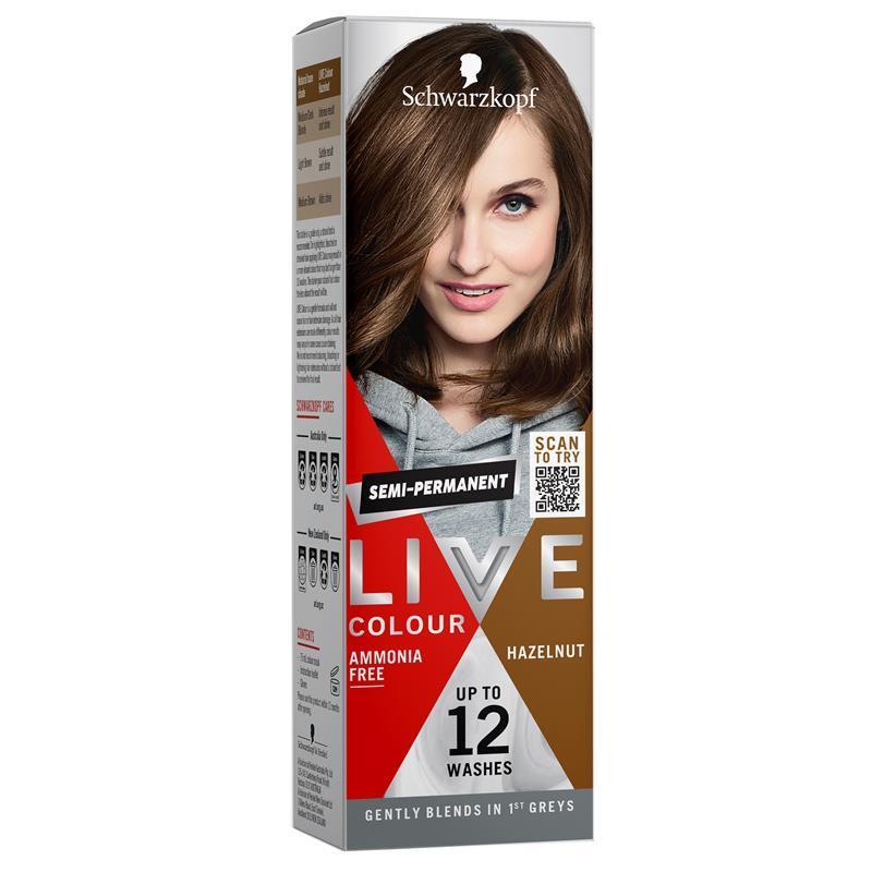 Buy Schwarzkopf LIVE Colour Hazelnut - Semi-Permanent Hair Color, 75ml ...
