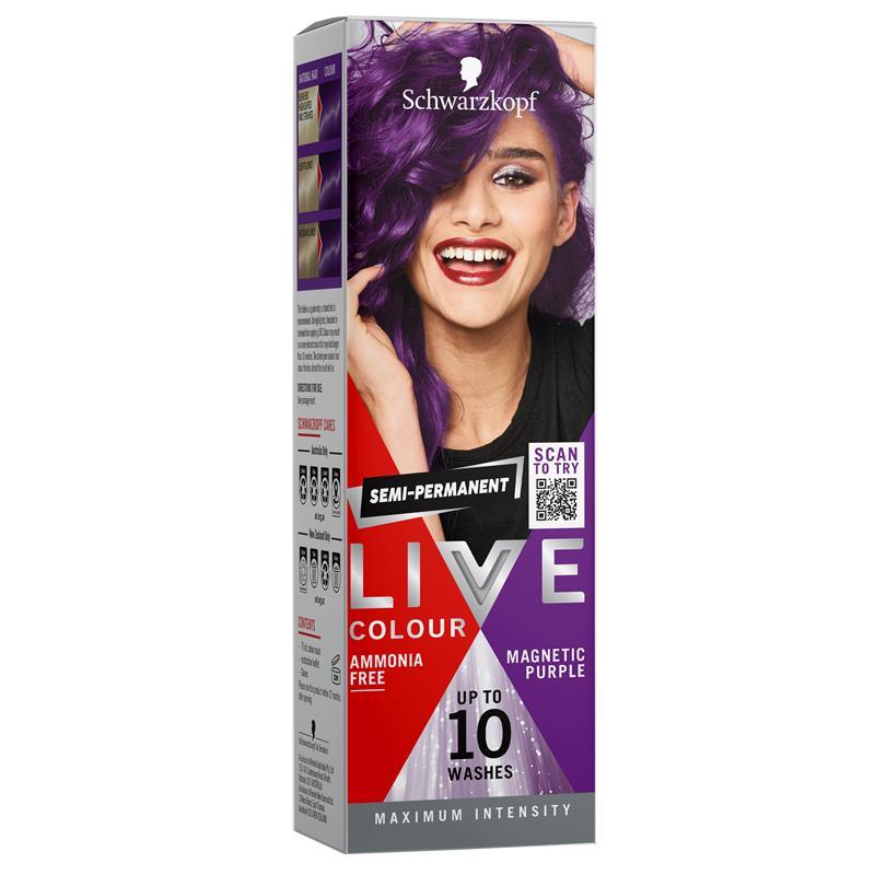 Buy Schwarzkopf LIVE Colour Magnetic Purple - Semi Permanent 75ml ...