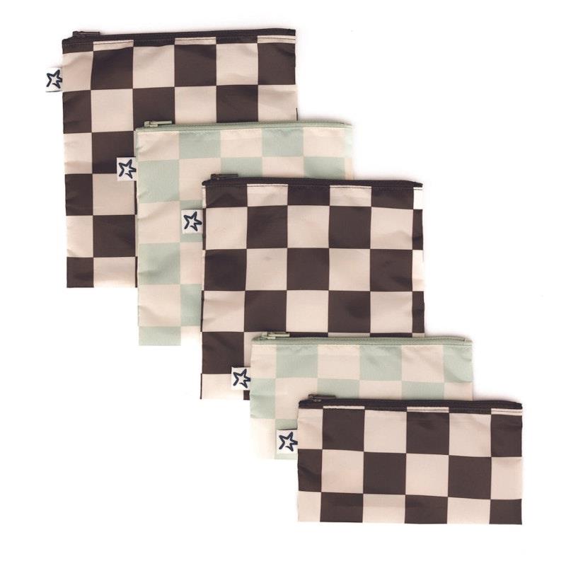 Buy Tiny Twinkle Snack Bags - 5 Pack (Black & Sage Checkers) - MyDeal ...
