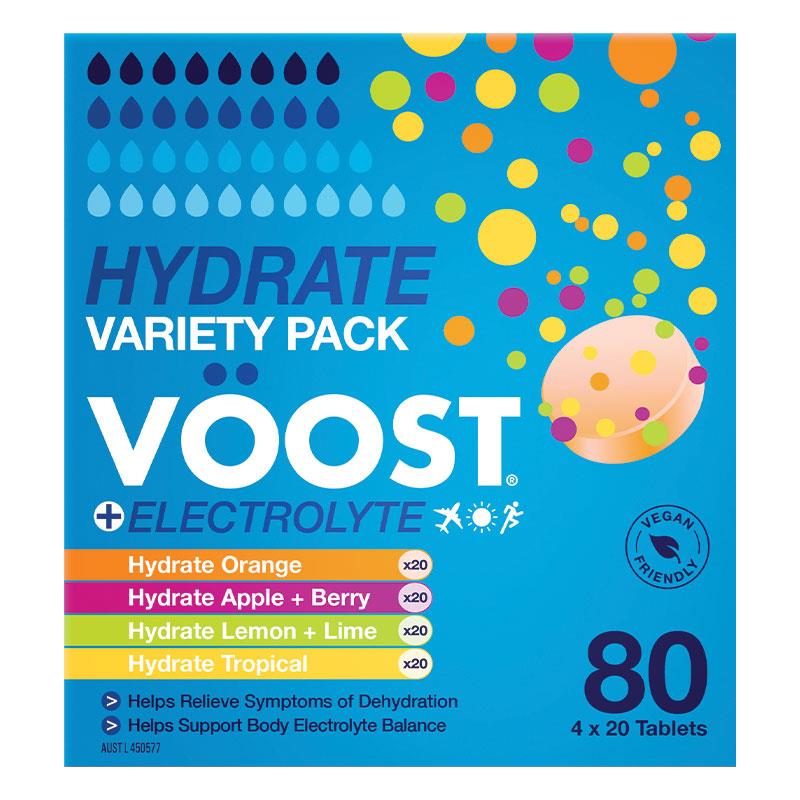 Buy Voost Hydrate Variety Pack Effervescent 80 Tablets - Electrolyte ...