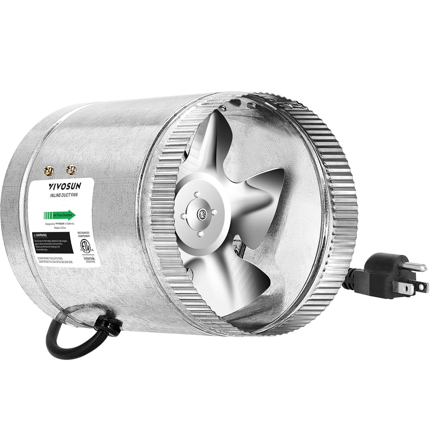 Buy 10 Inch Inline Duct Fan HVAC Exhaust Ventilation Fan Blower Booster ...