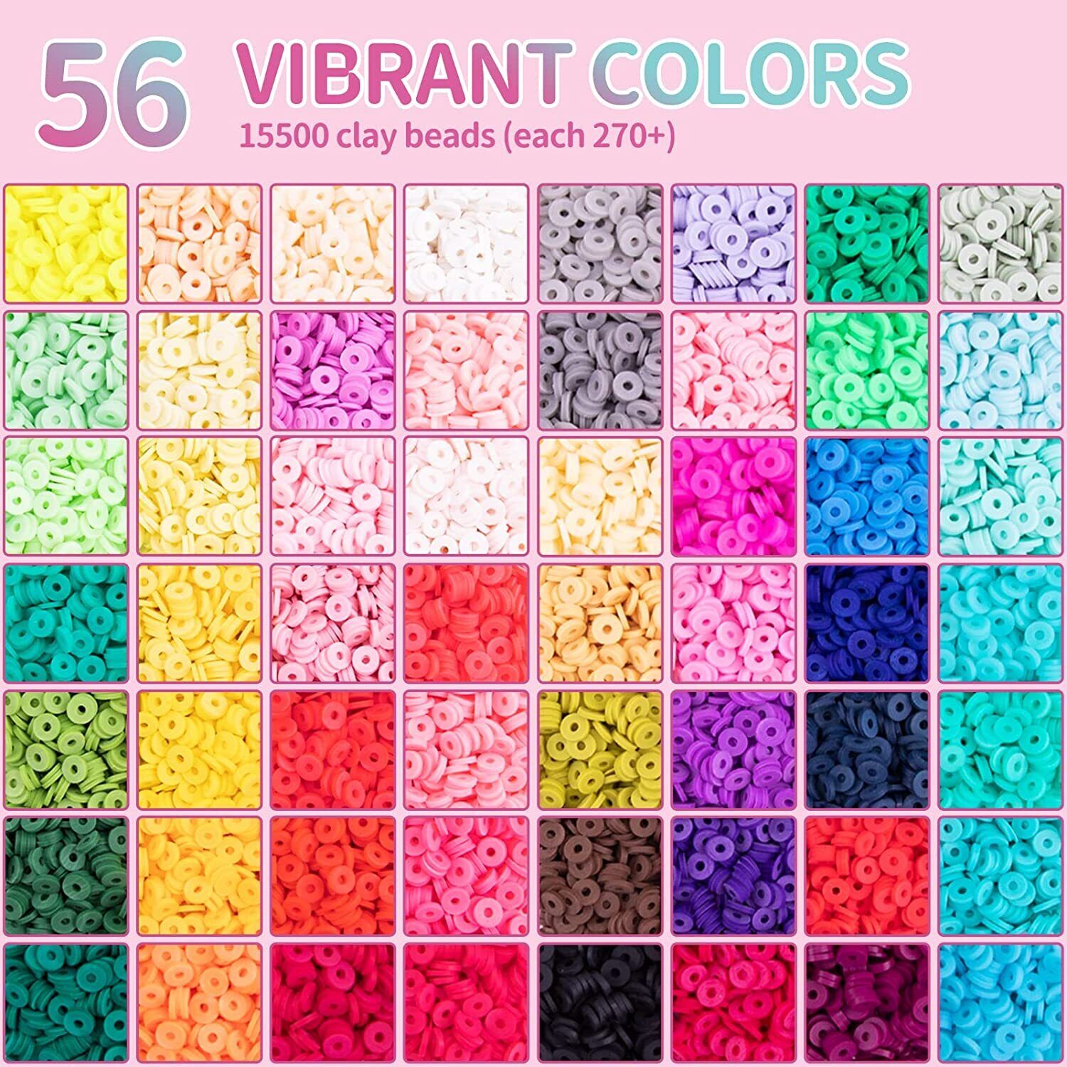 Buy 16300P Clay Beads Flat Polymer Kit For Bracelets Necklace Earrings ...