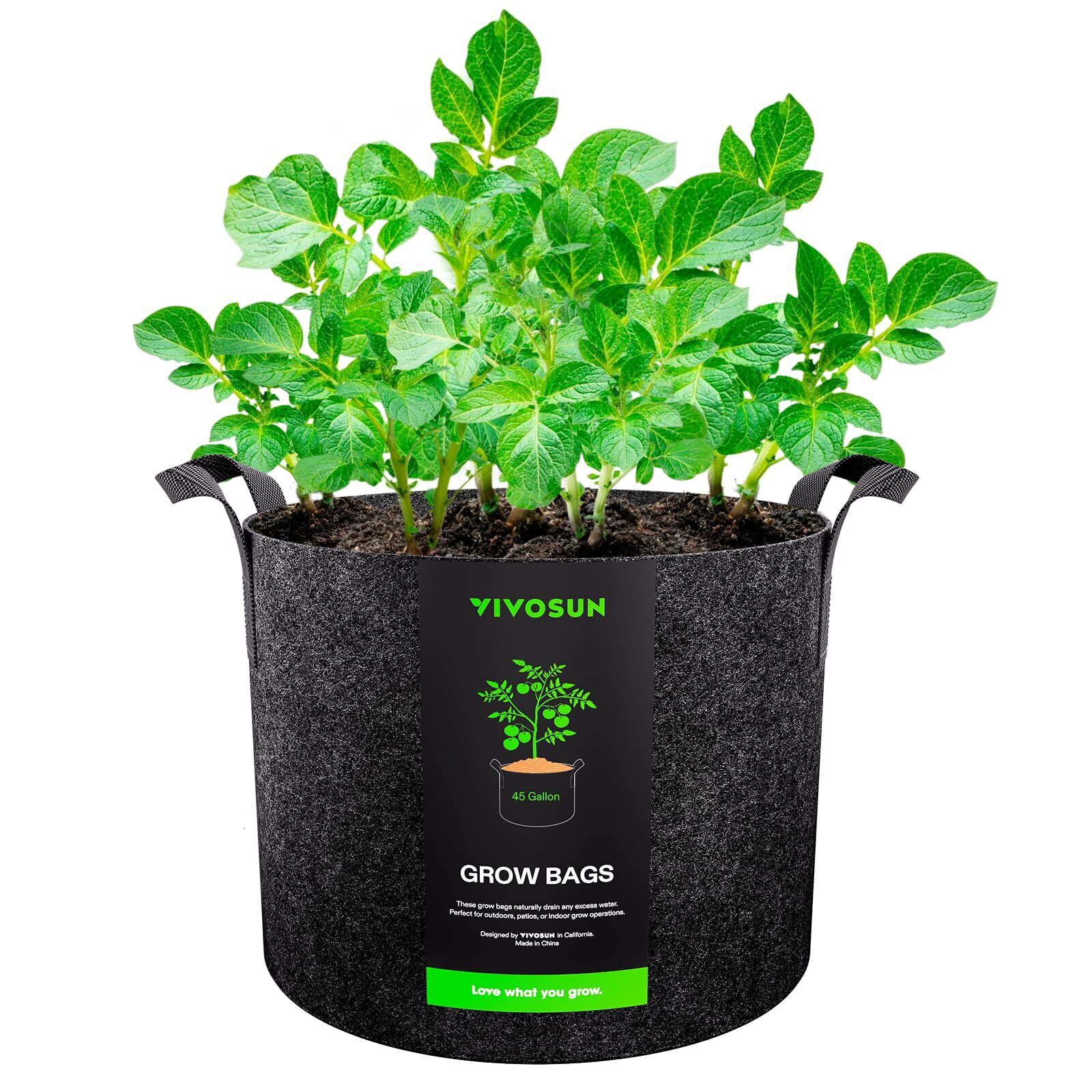 Buy 45 Gallon Plant Grow Bag Fabic Pot Planter Container Pouch Root ...