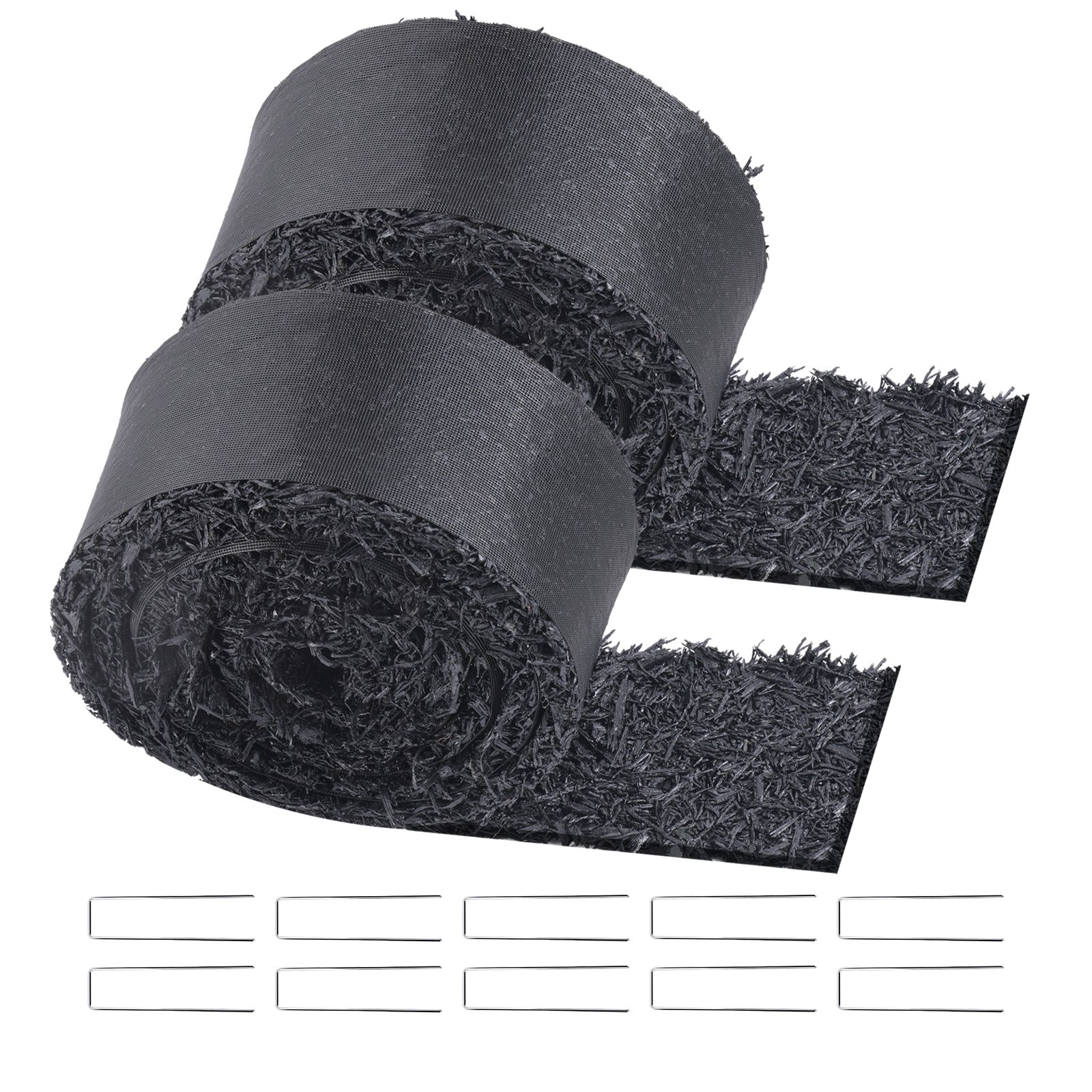 Buy 2 Rolls Rubber Mulch Roll for Landscaping 120 x 4.5in Rubber Mulch ...