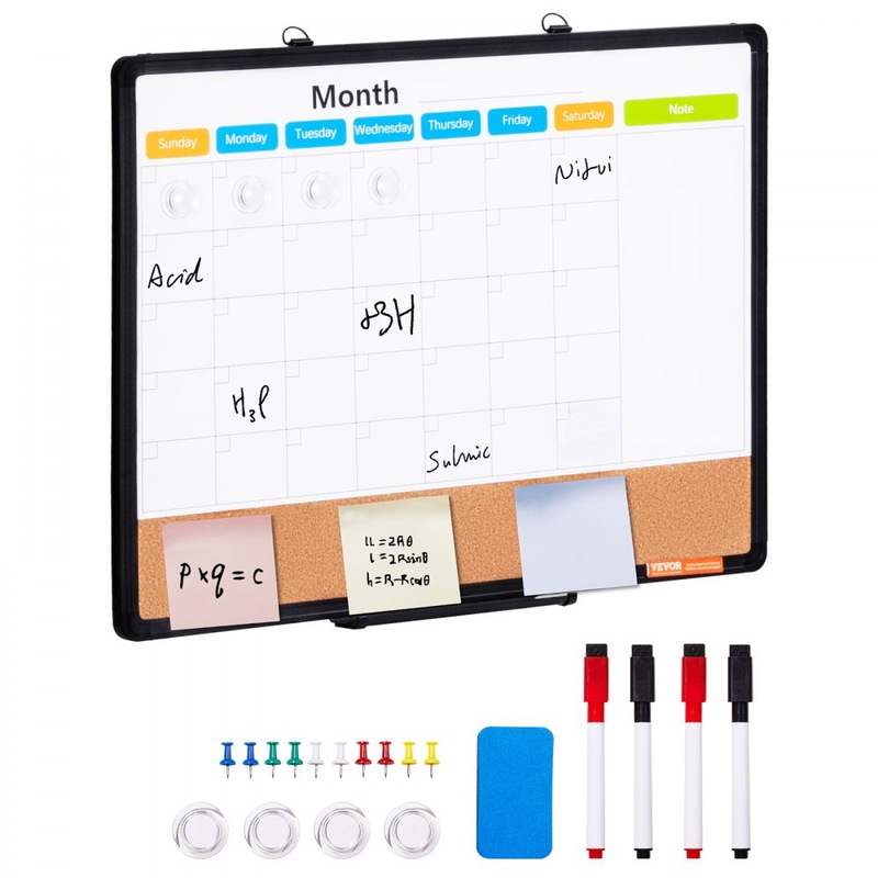 Buy 24"x18" Monthly Calendar Whiteboard & Cork Board Combo with ...