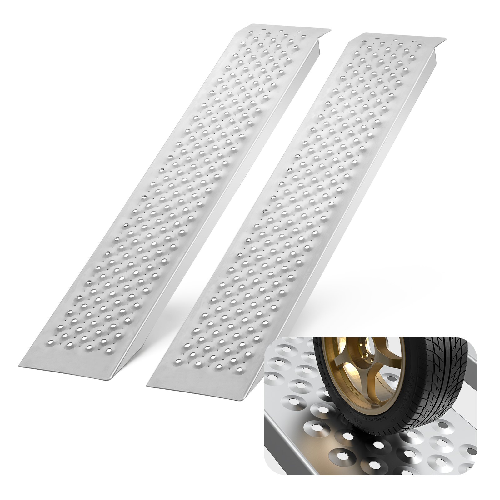 Buy 47.2" x 8.5" Aluminum Ramps 880 LBS Capacity Loading Ramps 2PCS ...