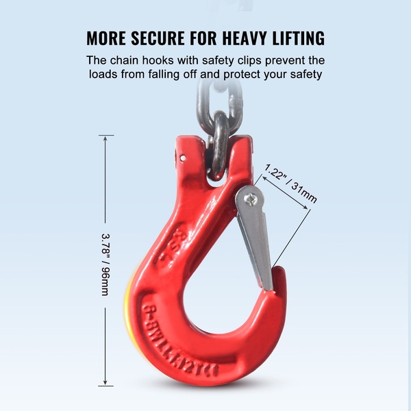 Buy 6 mm x 150 cm Chain Sling 4 Legs G80 Lifting Chain with Grab Hooks ...