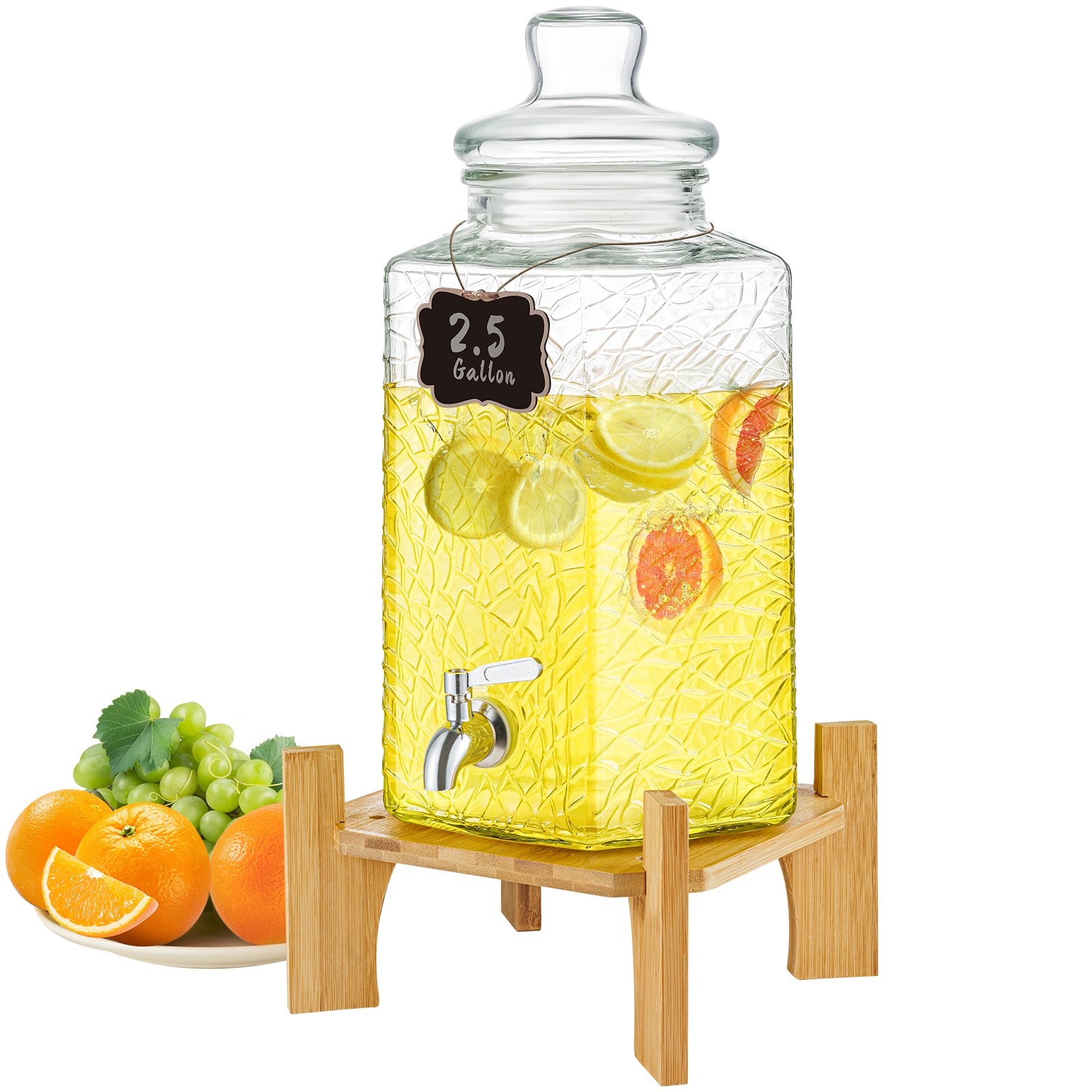 Buy Beverage Dispenser, 2.5 Gallon Drink Dispensers for Parties, Glass ...