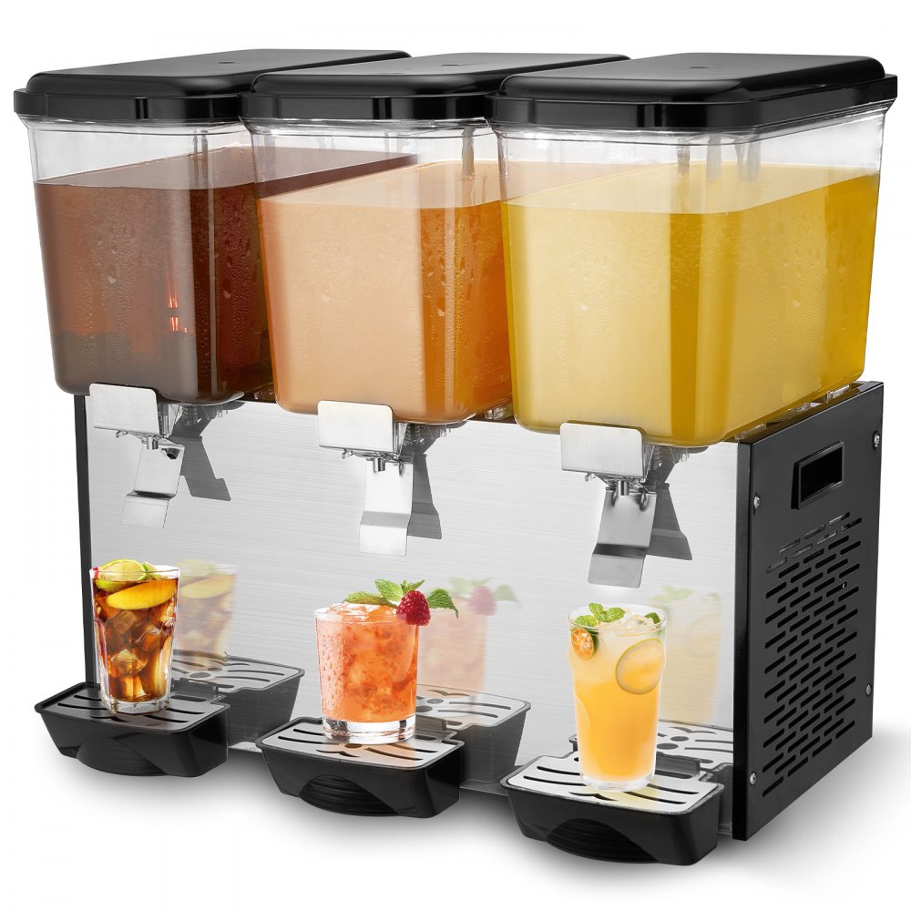 Buy Commercial Beverage Dispenser 18L x 3 Tanks Cold Juice Ice Drink ...