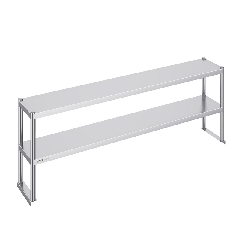 Buy VEVOR Double Overshelf, Double Tier Stainless Steel Overshelf, 12 x ...
