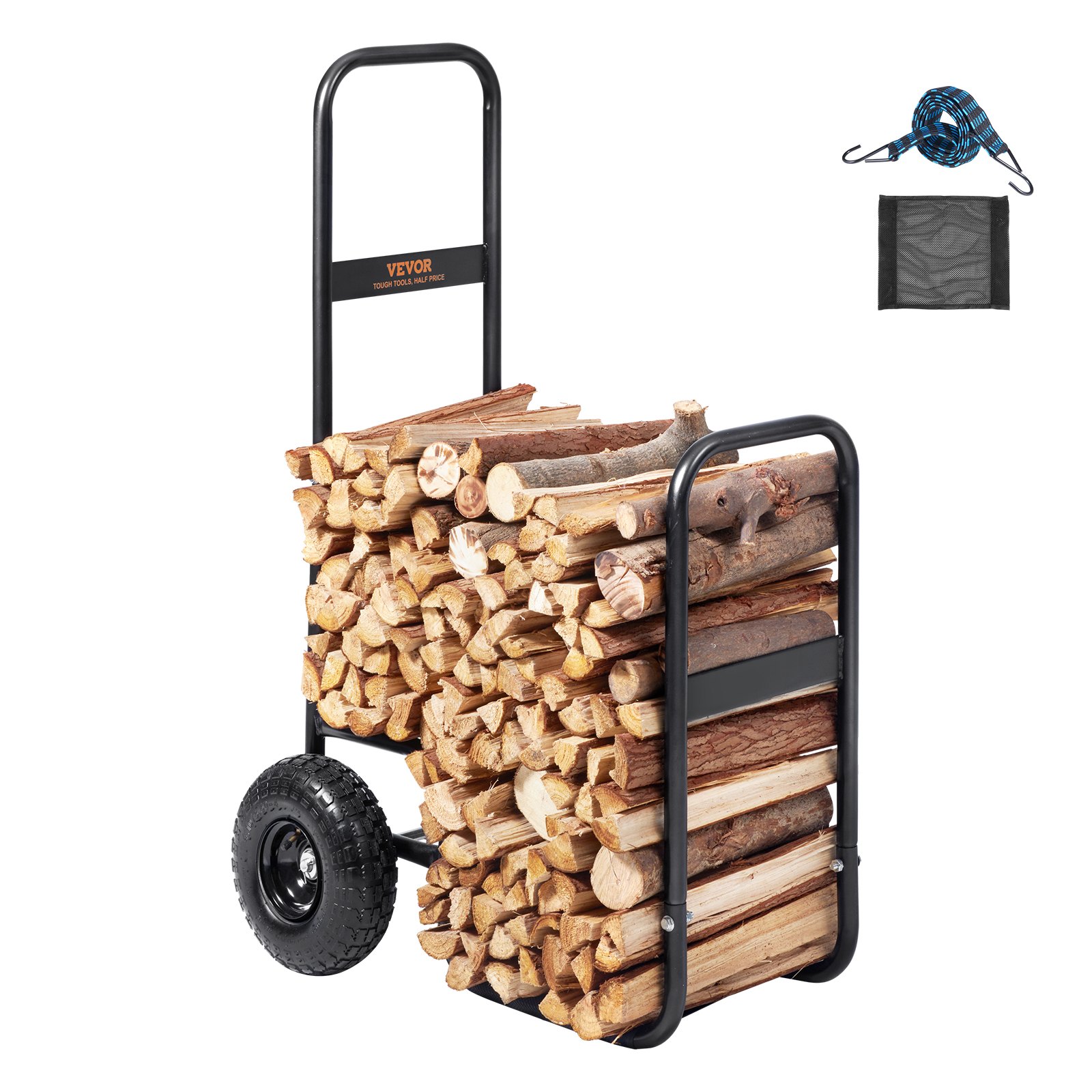 Buy Firewood Log Cart, 113 kg Load Capacity, Outdoor and Indoor Wood ...