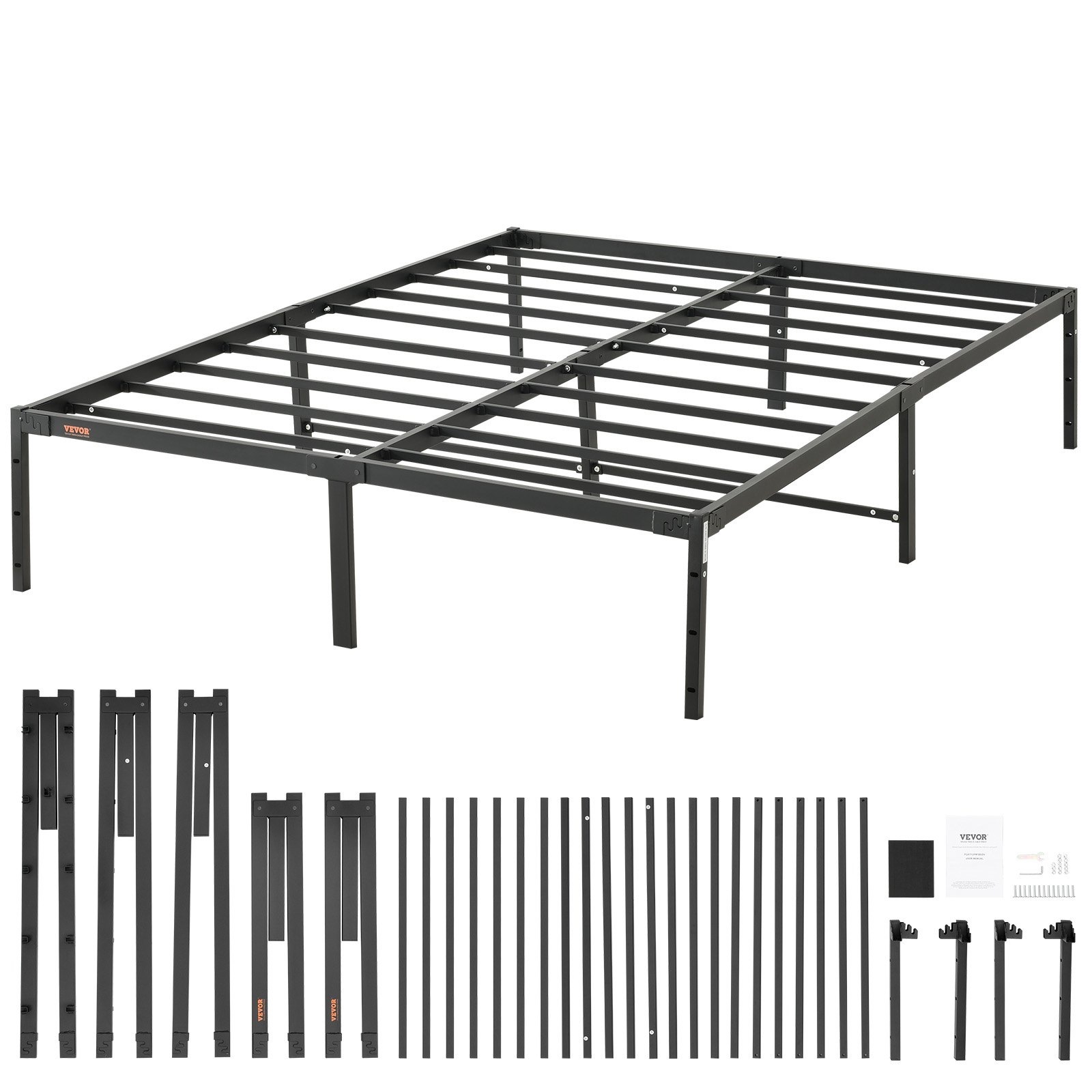 Buy Full Size Bed Frame, 14 inch Metal Bed Frame Platform, 1500 lbs ...