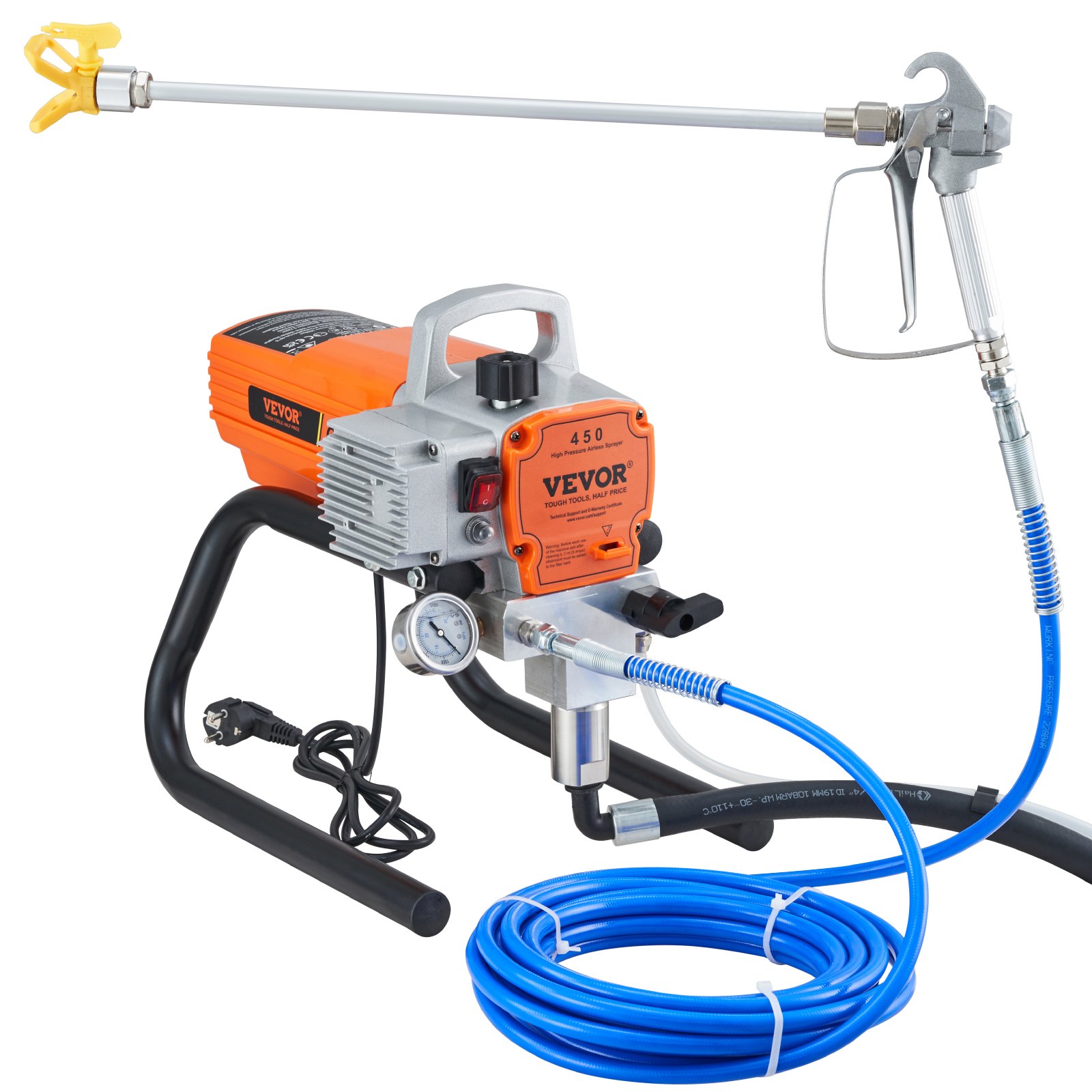 Buy High Pressure Airless Wall Paint Spray Gun Sprayer 600W Machine ...