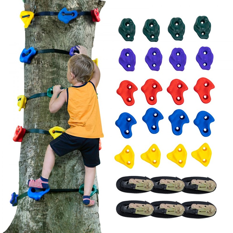Buy Ninja Tree Climbing Kit 20 Tree Climbing Holds 6 Ratchet Straps ...