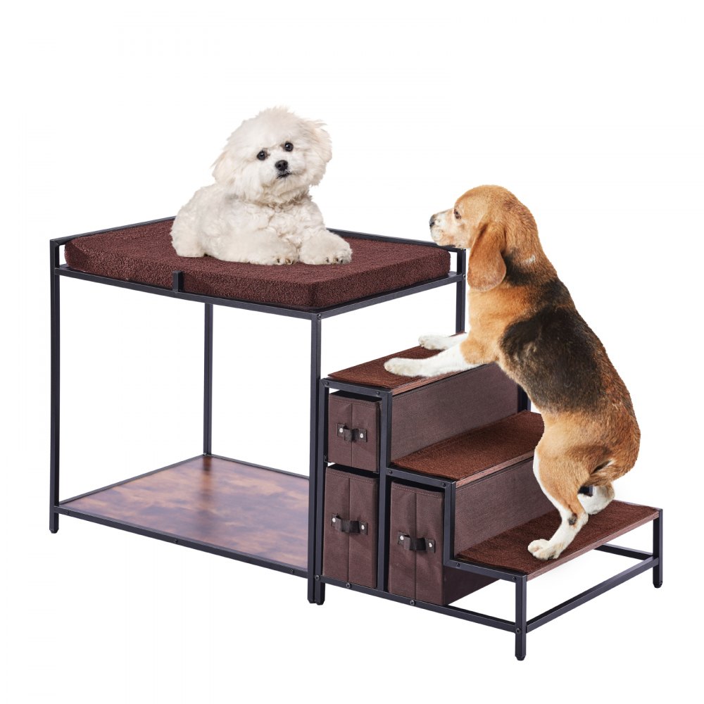 Buy Pet Bunk Bed Dog/Cat Window Perch with Stairs Storage Medium Size ...