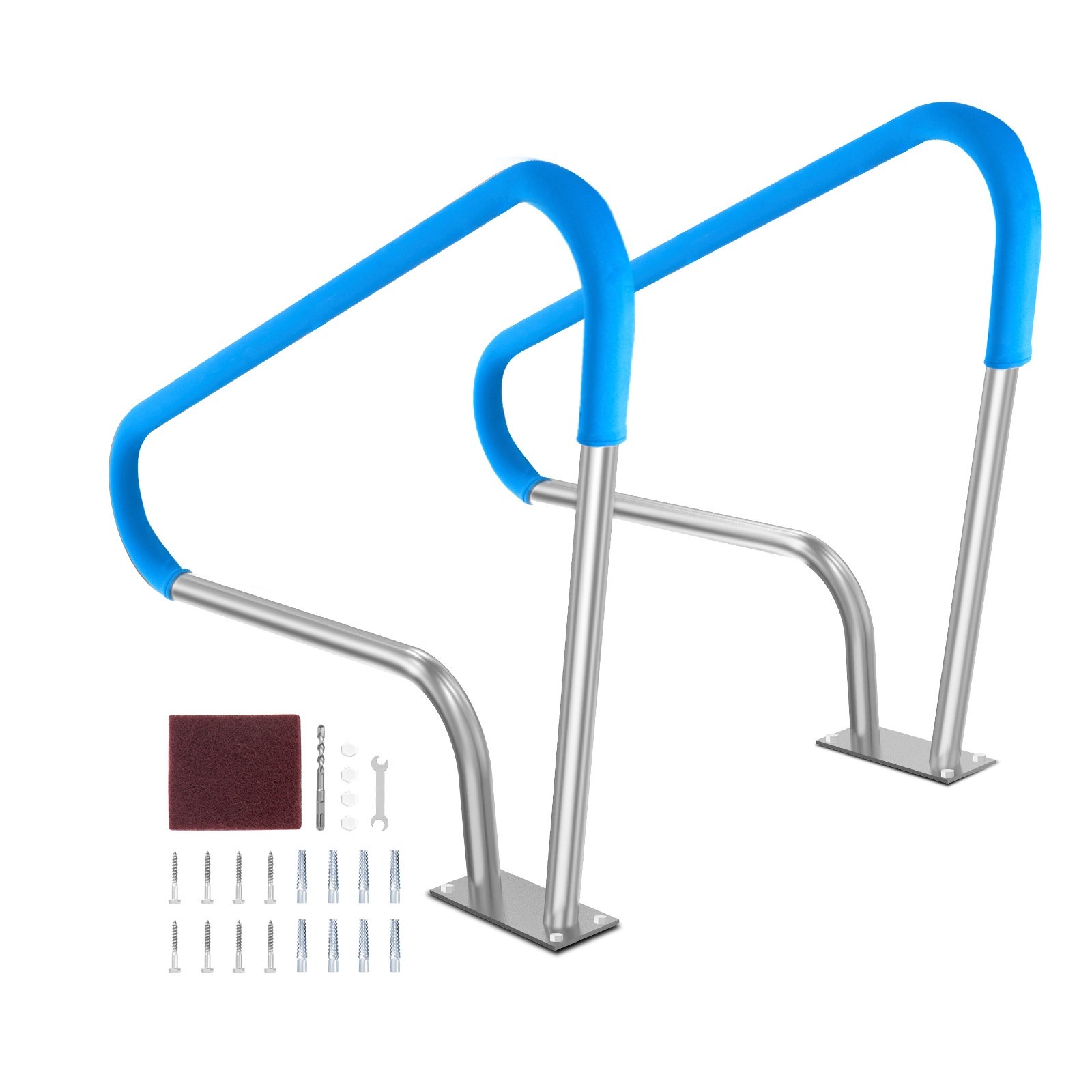 Buy Pool Handrail 2 PCS 48x36in Stainless Steel with Base Plate for ...