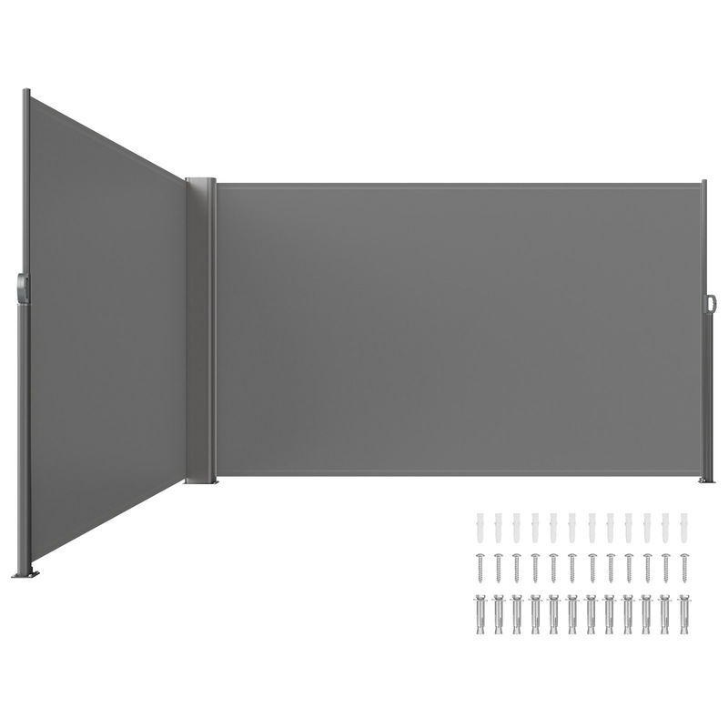 Buy Retractable Side Awning, 160X600cm Aluminum Outdoor Privacy Screen ...