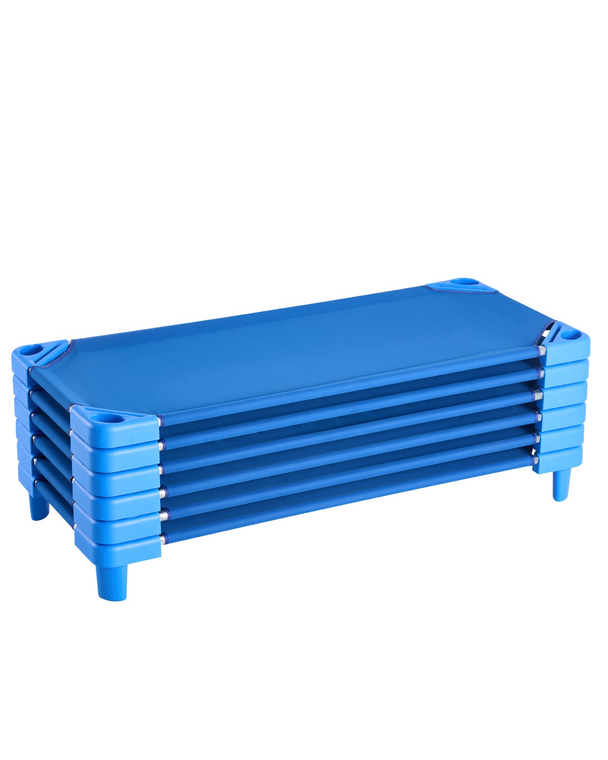Buy Stackable Kiddie Cot 52" x 23" Daycare Nap Cots for Kids Blue (Pack ...