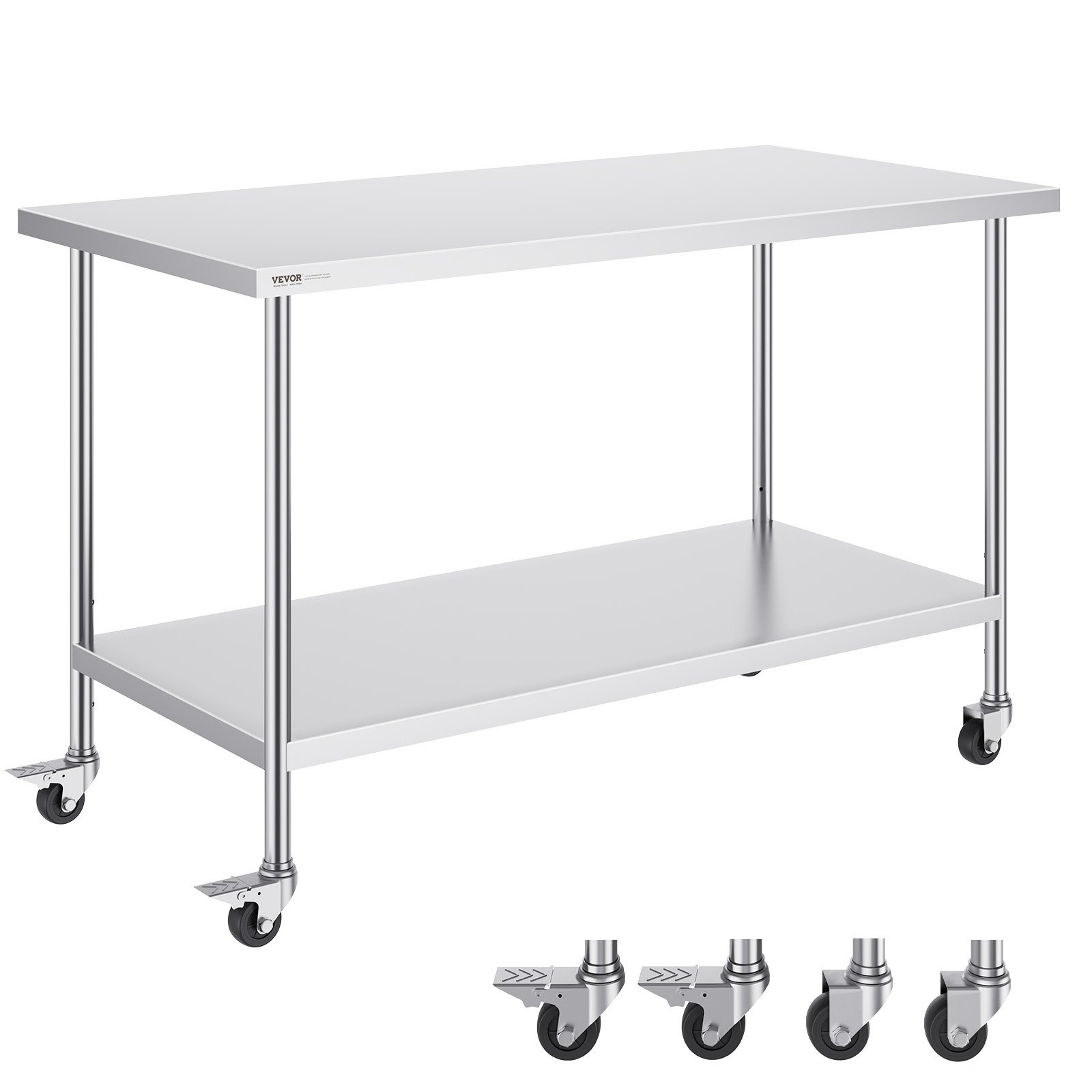 Buy Stainless Steel Work Table Commercial Prep Table 30x60 Inch With 4 ...