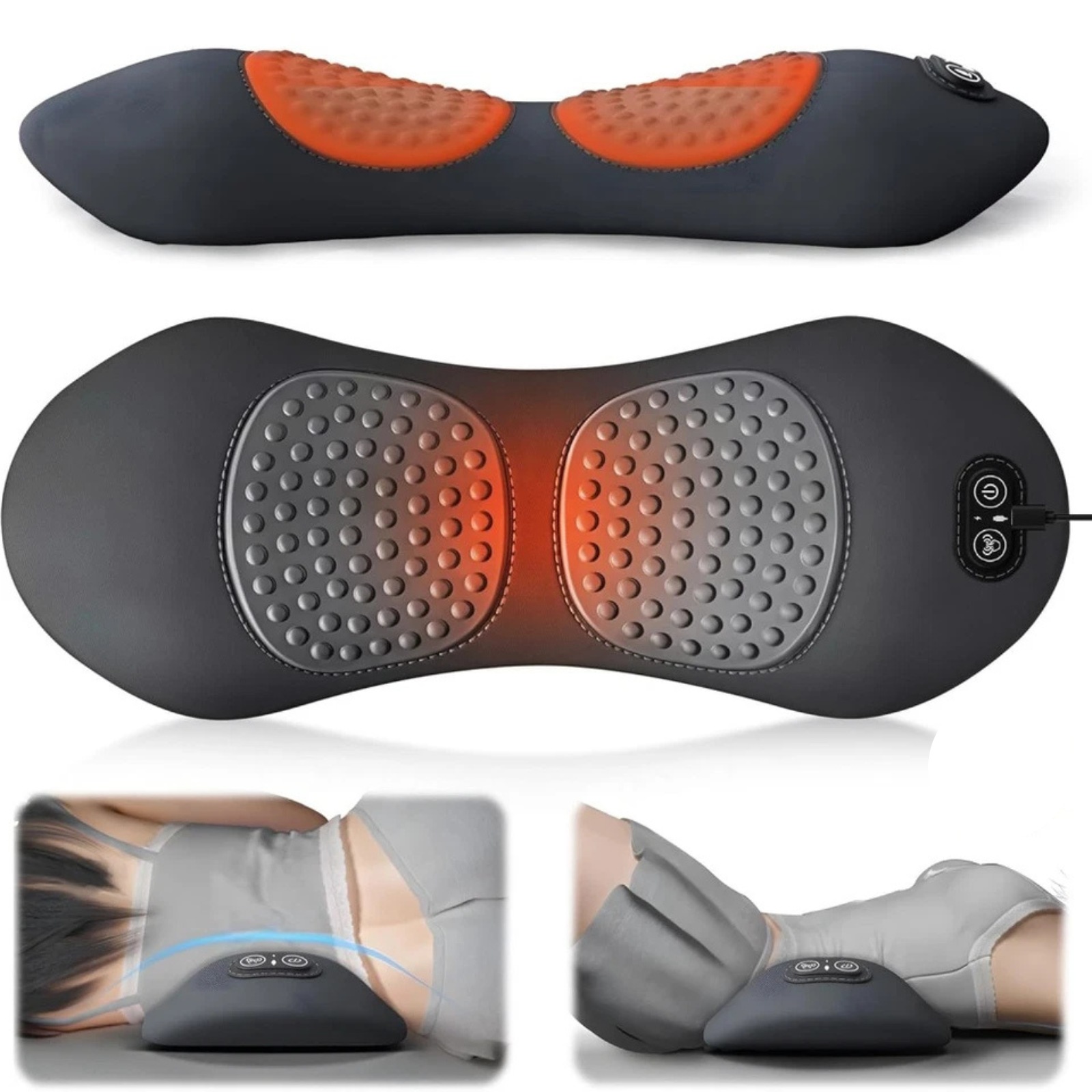 Buy 3 In 1 Lumbar Traction Massager with Vibration Heating for Back ...