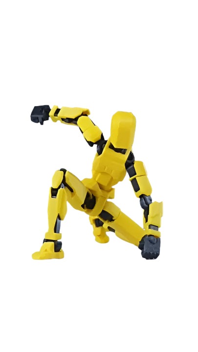 Buy 3D Action Figure Set Doll Action Gift Yellow Black - MyDeal Australia