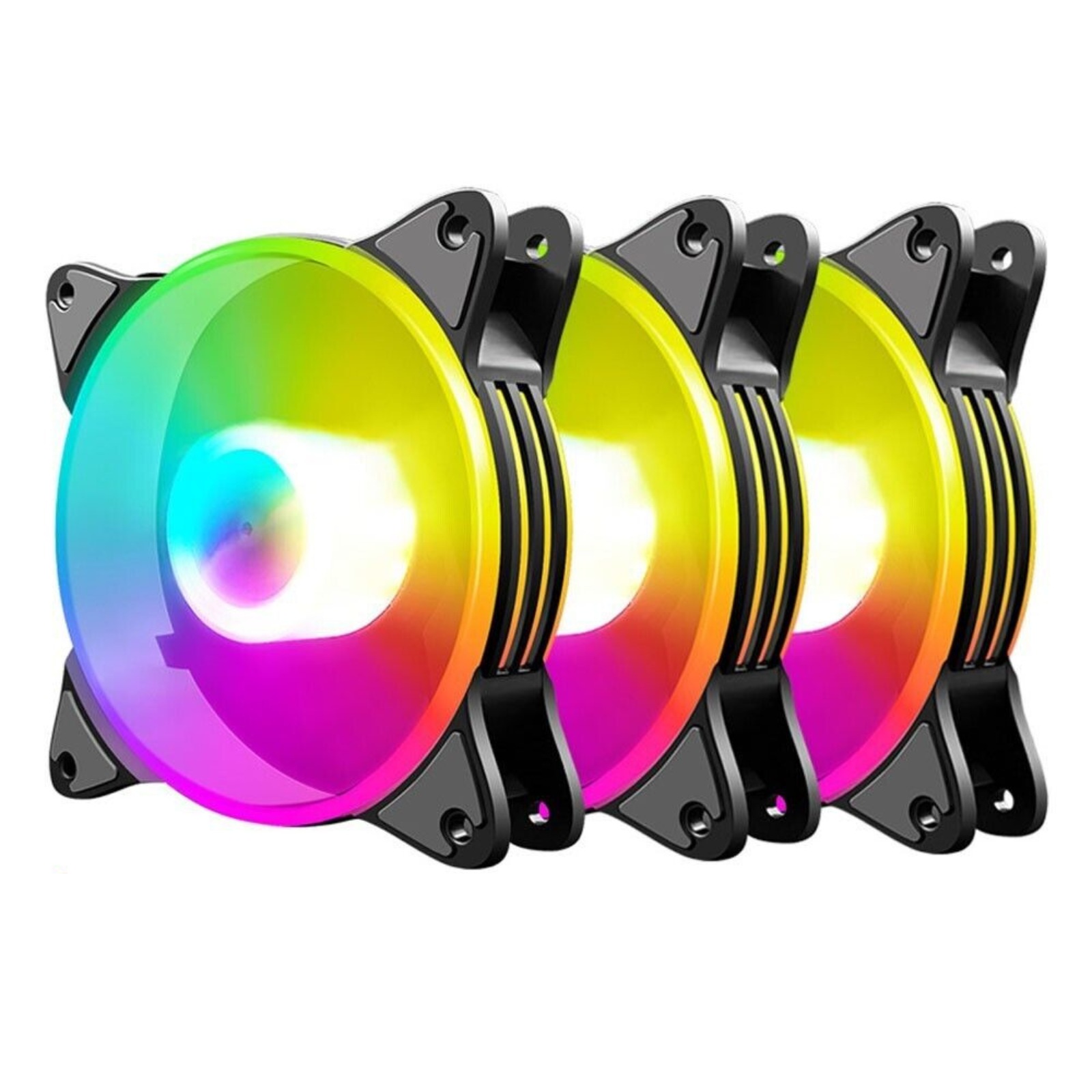 Buy Cooling Fan PC Case Light Quiet Computer 120mm RGB LED 3 FAN W ...