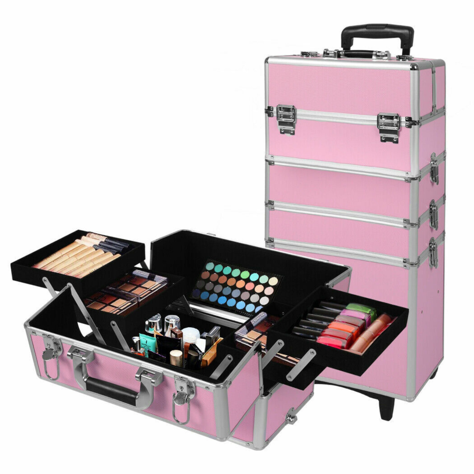 Buy Cosmetic Makeup Trolley Box 7 In 1 Professional Beauty Organizer ...