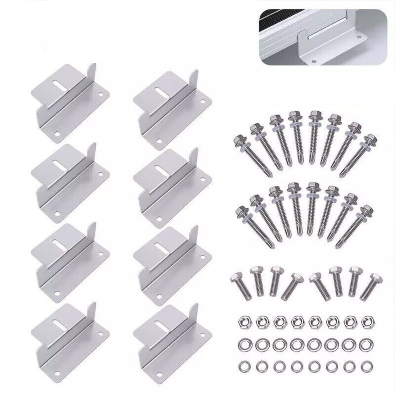 Door Security Bar AeKeatDa 16-Pack Solar Panel Z-Bracket Mounting Kit ...