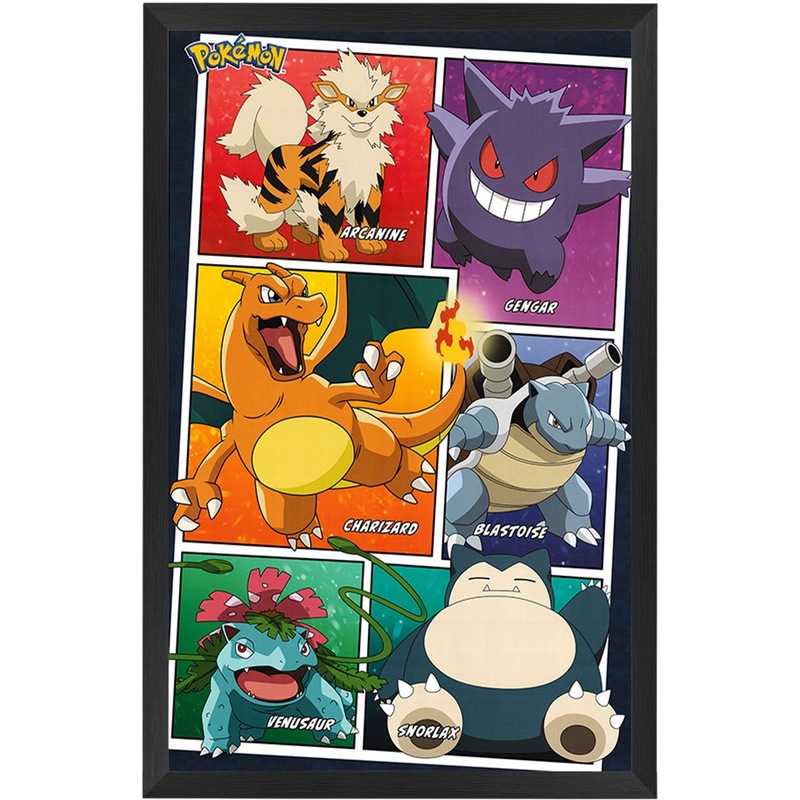 Buy Pokemon Characters Grid 2 Poster Framed - MyDeal