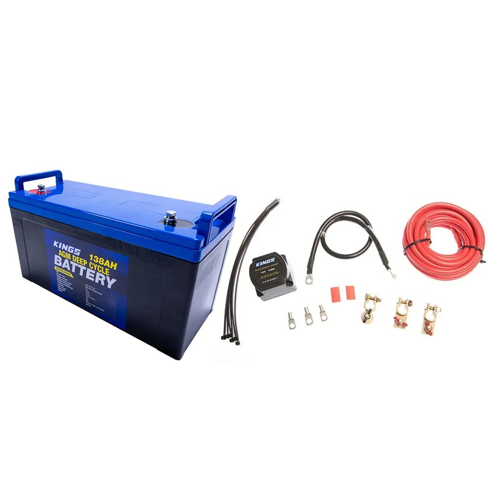 Buy Adventure Kings 138Ah AGM Deep Cycle Battery + Dual Battery System ...