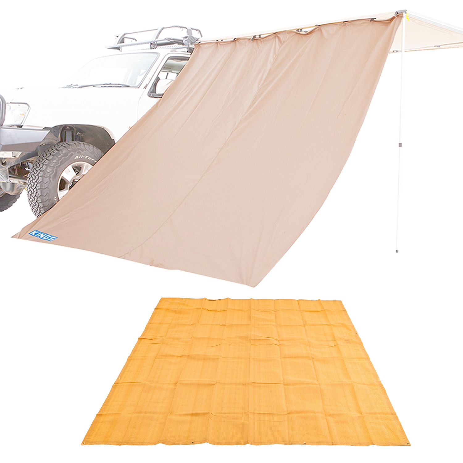 Buy Adventure Kings Awning Side Wall + Outdoor Camping Mesh Flooring 3m ...