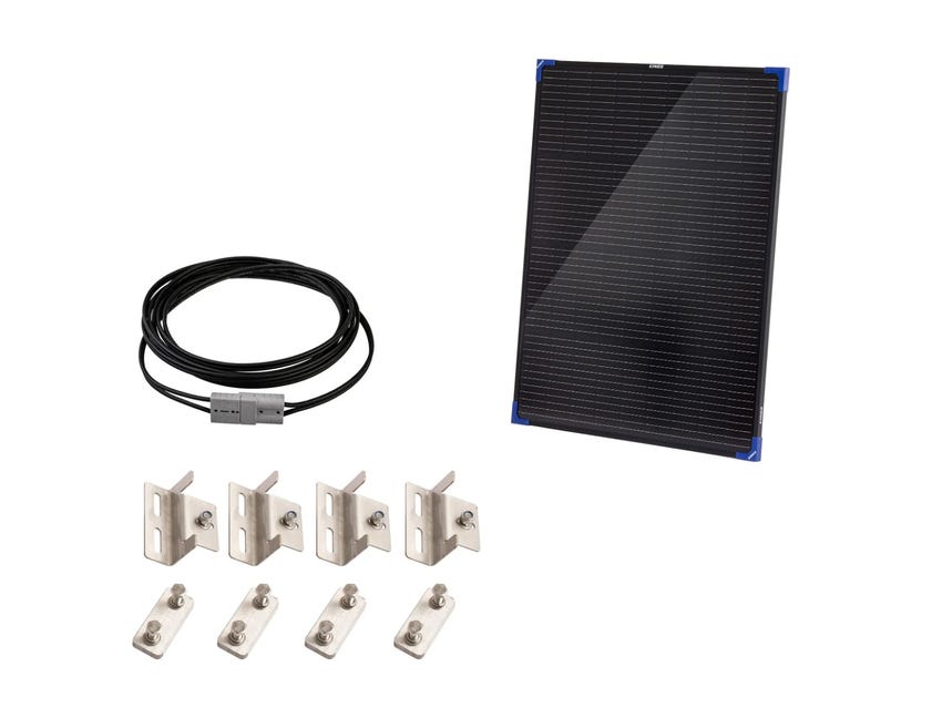 Buy Kings 100W Fixed Solar Panel + 6m Extension Lead + Solar Panel ...