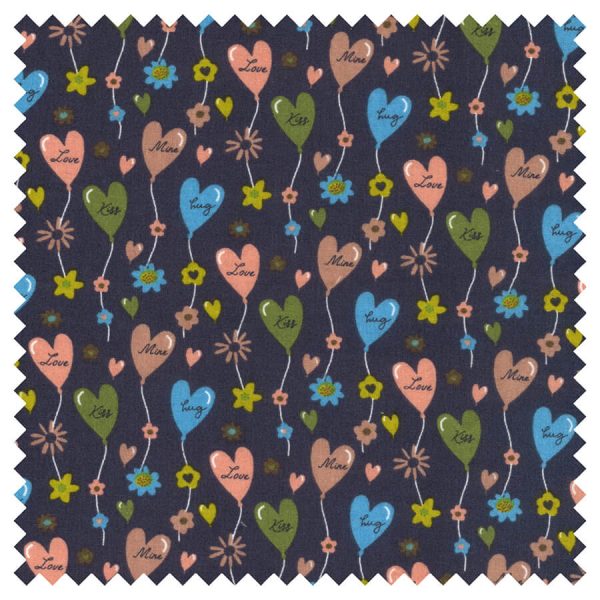 Buy Birch Fabrics - Hearts & Flowers Collection - 110cm x 1m Fabric ...
