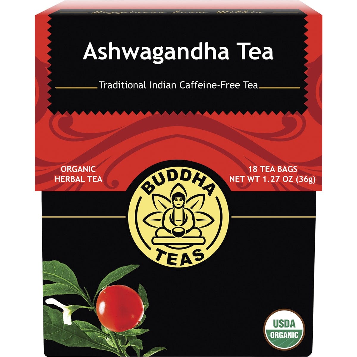 Buy Buddha Teas Organic Herbal Tea Bags Ashwagandha Tea 18 Pack ...