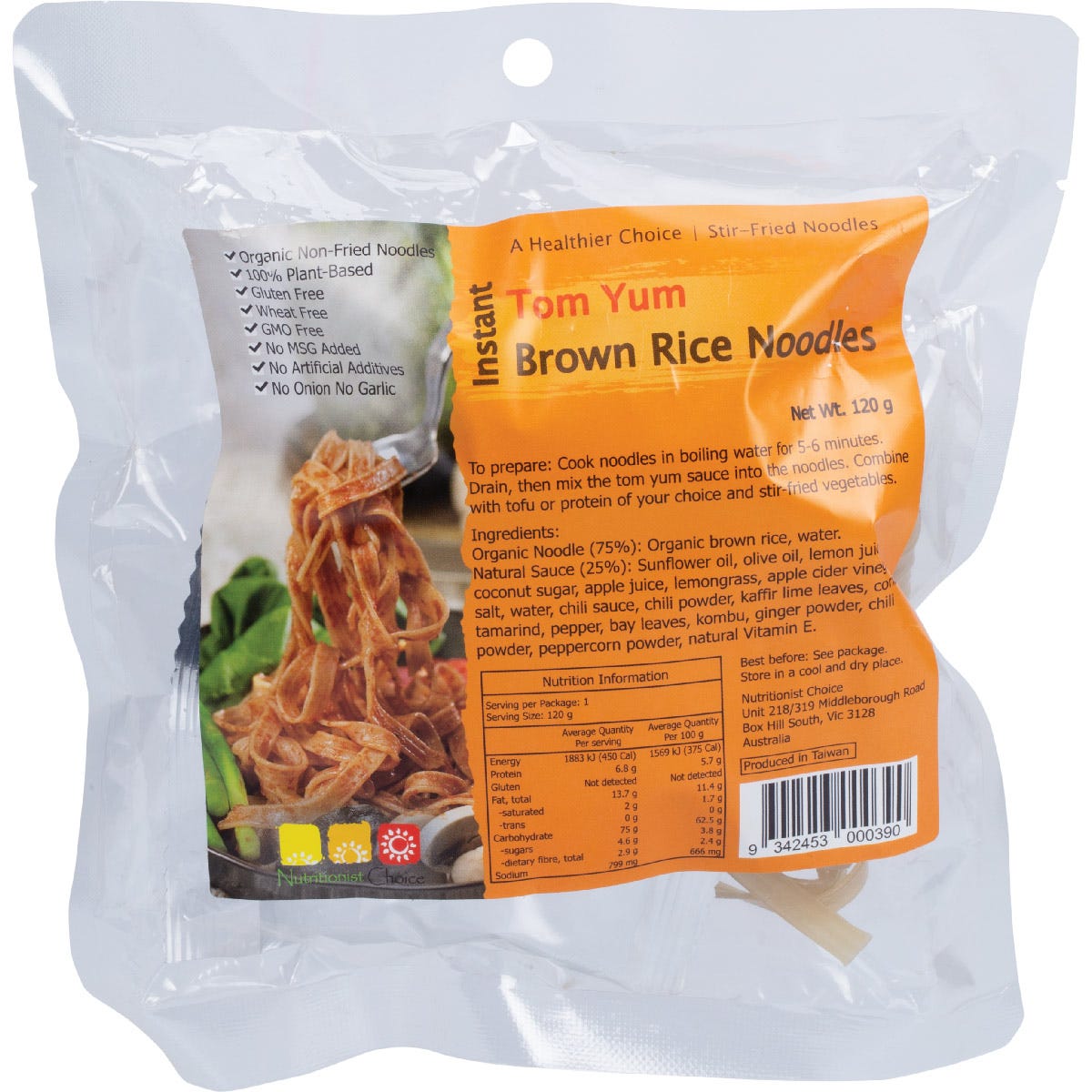 Buy Nutritionist Choice Instant Tom Yum Brown Rice Noodle Kit 120g ...