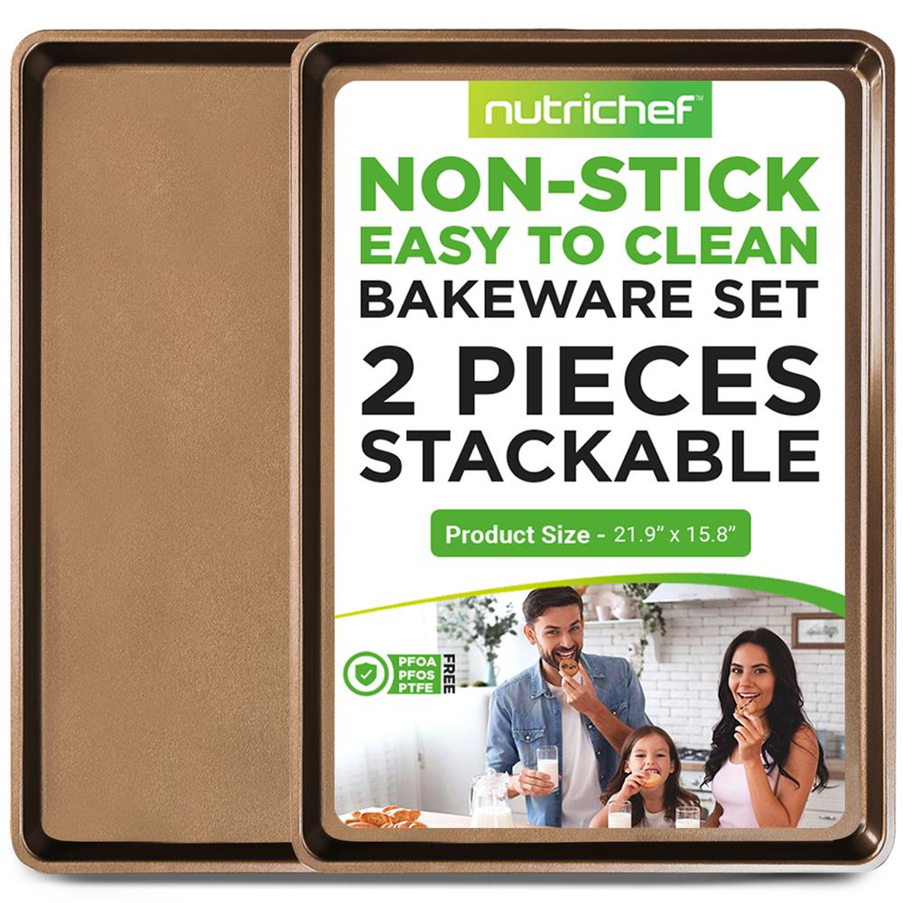 Buy NutriChef 2-Piece Nonstick XL Cookie Sheets for Baking - 22" x 16 ...