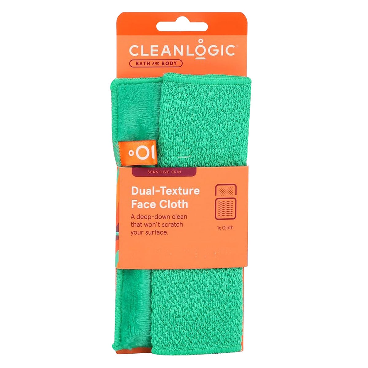 Buy Cleanlogic Sensitive Skin Dual-Texture Face Cloth 1 Pack Assorted ...