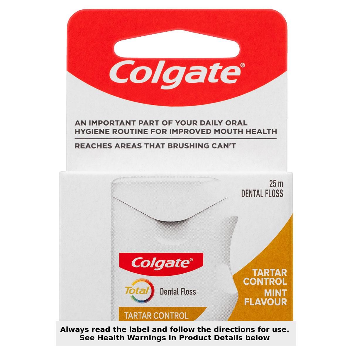 Buy Colgate Total Tartar Control Dental Floss 25m - MyDeal Australia