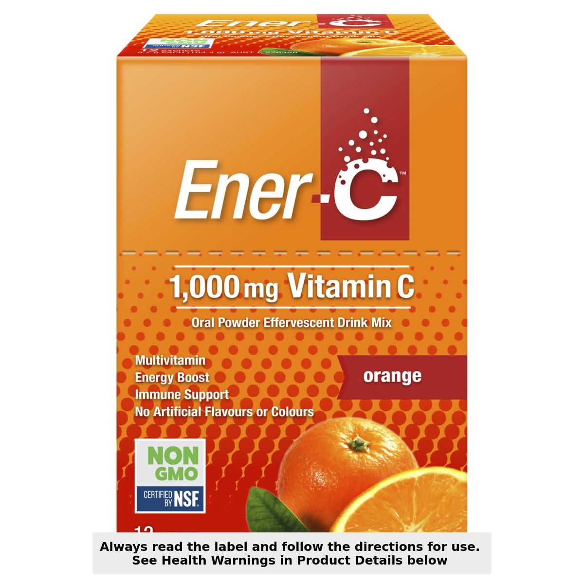 Buy Ener-C 1000mg Vitamin C Orange Flavour 12 Sachets - MyDeal Australia