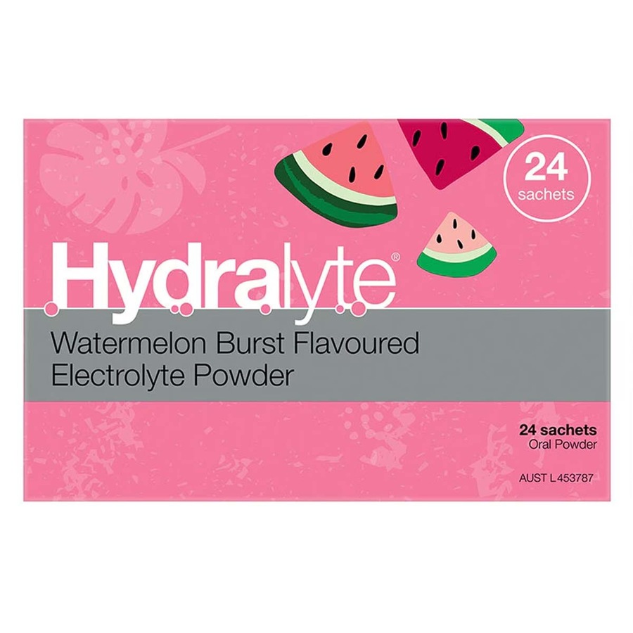 Buy Hydralyte Electrolyte Powder Watermelon Burst 24 x 4.9g Sachets ...