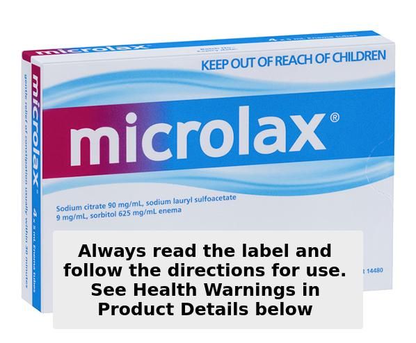 Buy Microlax Enemas Gentle Constipation Relief 4 x 5ml - MyDeal Australia