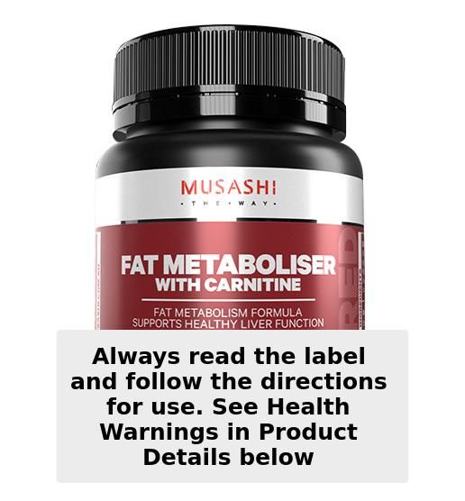 Buy Musashi Fat Metaboliser with Carnitine 60 Capsules - MyDeal Australia